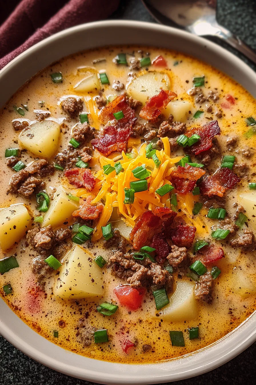 Bacon Cheeseburger Soup – Cooking By Julia