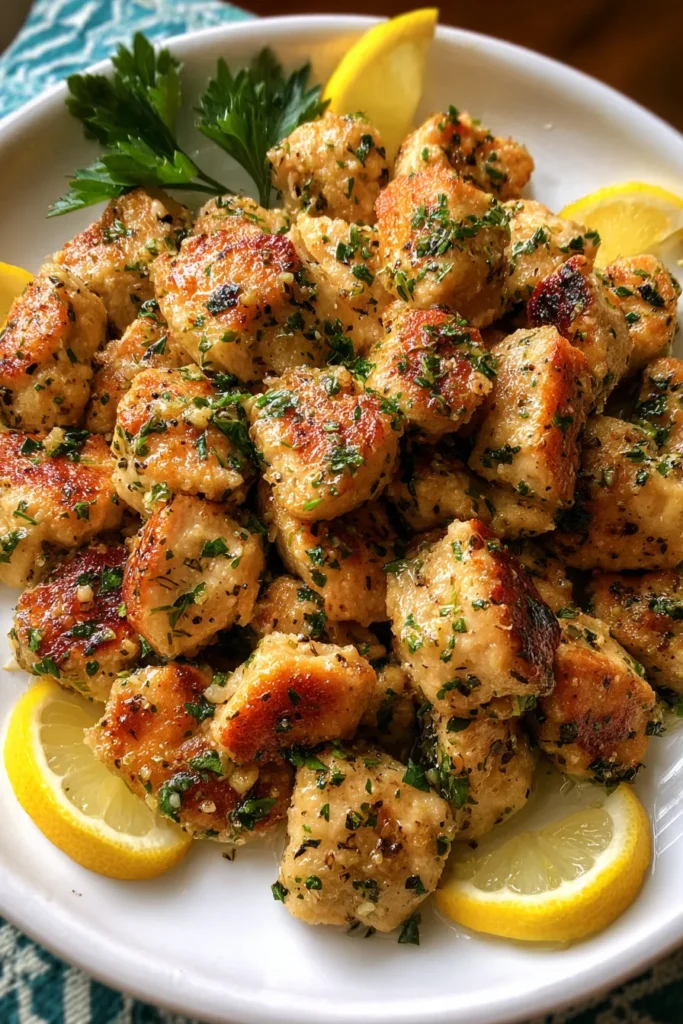Lemon Garlic Chicken Bites – Cooking By Julia